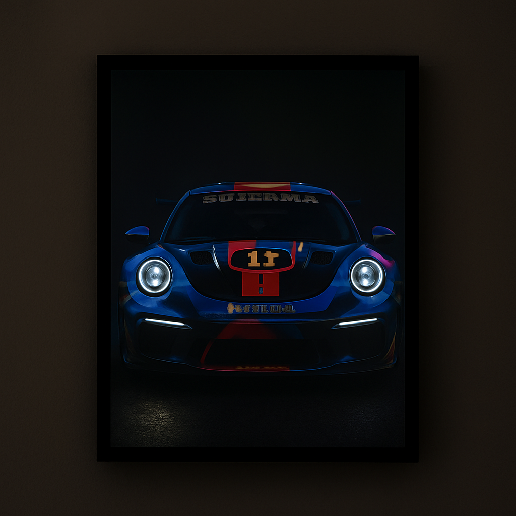 Racing Car Posters – Motorsport LED Wall Art for Track Fans – NOXLUX Decor